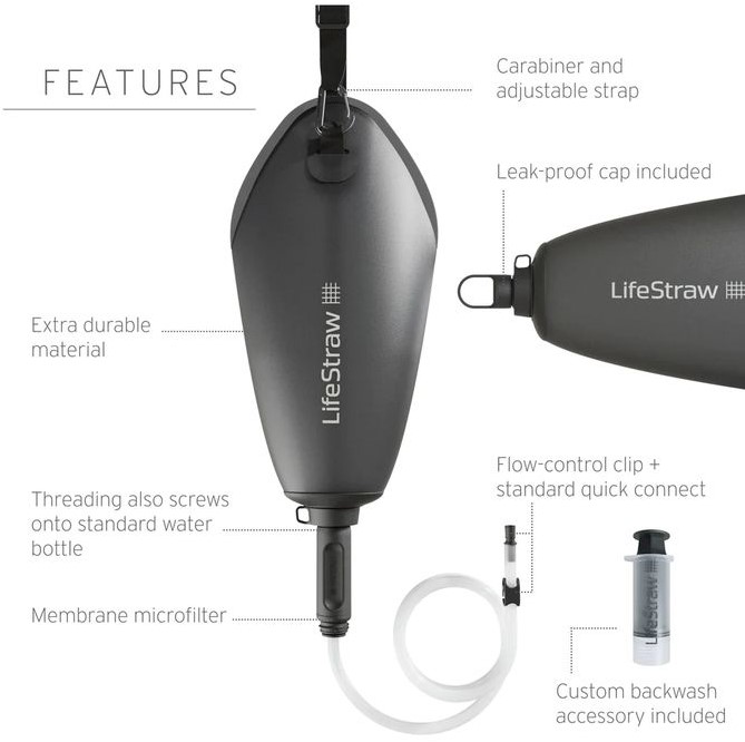 LifeStraw Peak Series - Gravity Water Filter System - 3L - Dark ...
